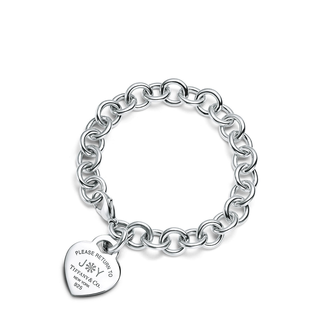 Return to Tiffany™:Bracelet Plaque Cœur Joy en argent 925 millièmes ...